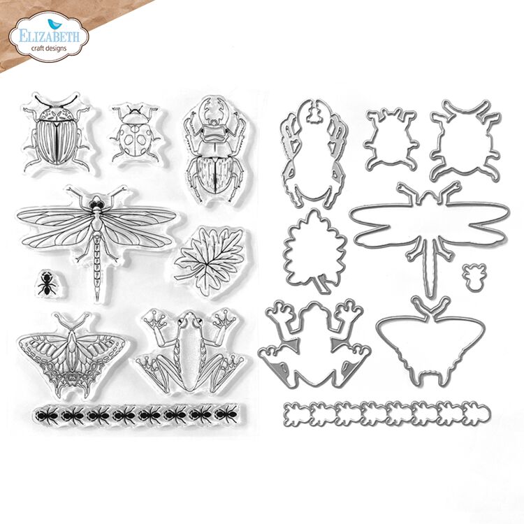 Elizabeth Craft Designs Beetles and Bugs Stamp and Die Set Hobbiez ...